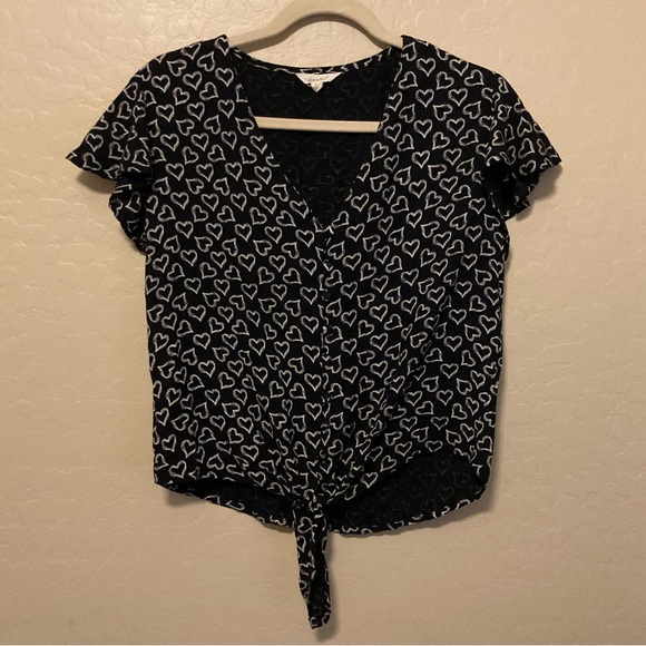 Sim & Sam | Tops | Sim Sam Large Button Down Heart Blouse | Poshmark